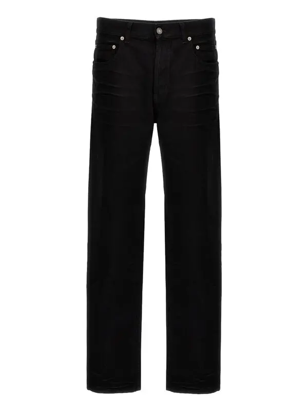 Saint Laurent Crinkled Effect Jeans - Black