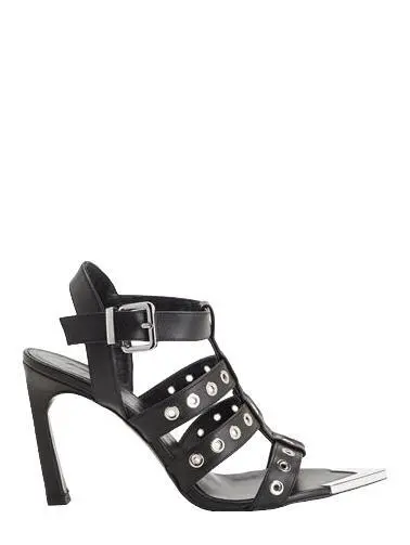 8 BY YOOX Leather Gladiator High Heel Sandals - Black