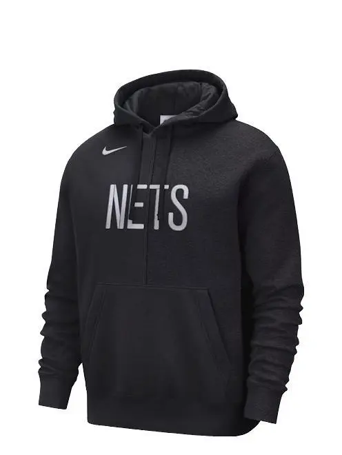 Nike Nba Brooklyn Nets Courtside Fleece Pullover Hoodie - Dark Grey
