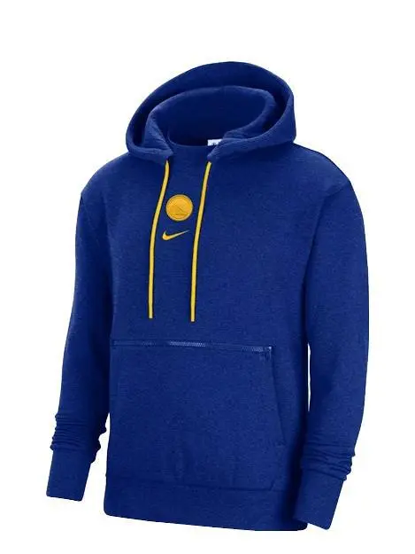 Nike Nba Golden State Warriors Courtside Fleece Pullover Hoodie - Blue