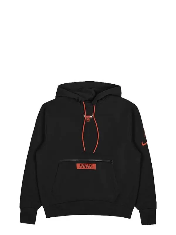 Nike Nba Chicago Bulls Courtside Fleece Loose Fit Hoodie - Black