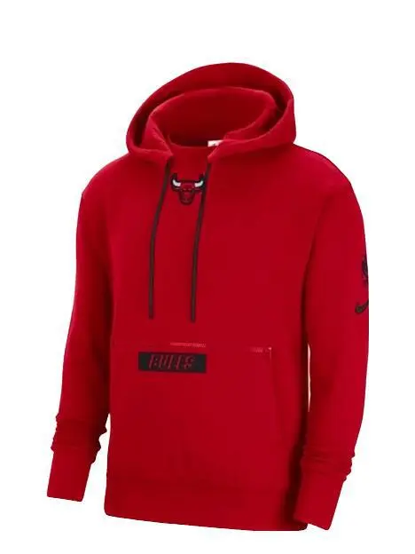 Nike Nba Chicago Bulls Courtside Fleece Loose Fit Hoodie - Red