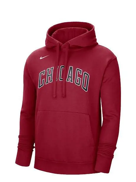 Nike Nba Chicago Bulls City Edition Fleece Hoodie - Red