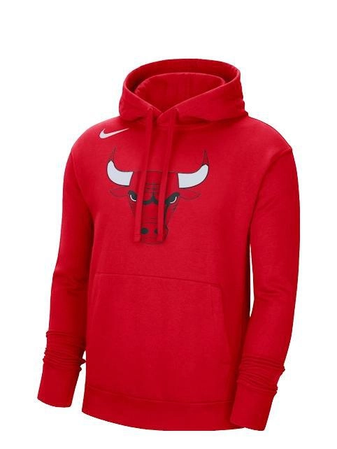 Nike Nba Chicago Bulls Pullover Fleece Loose Fit Hoodie - Red