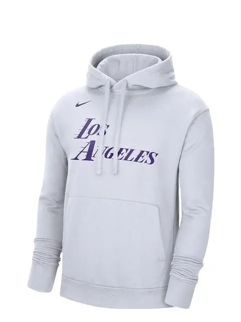 Nike Nba Los Angeles Lakers City Edition Fleece Pullover Hoodie - White