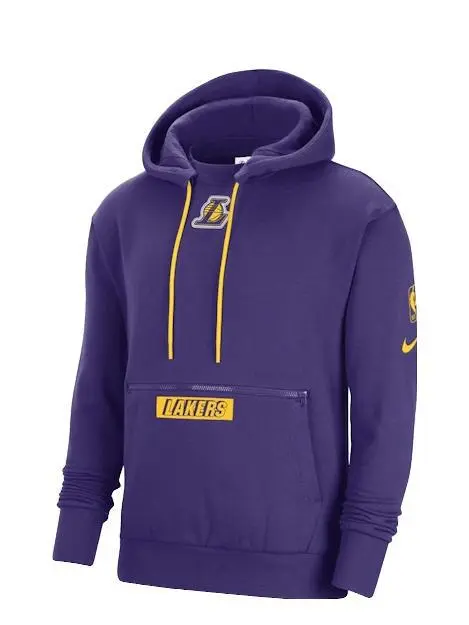 Nike Nba Los Angeles Lakers Courtside Fleece Loose Fit Hoodie - Purple