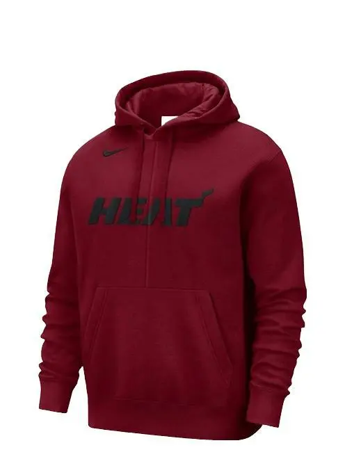 Nike Nba Miami Heat Courtside Team Logo Fleece Pullover Hoodie - Red