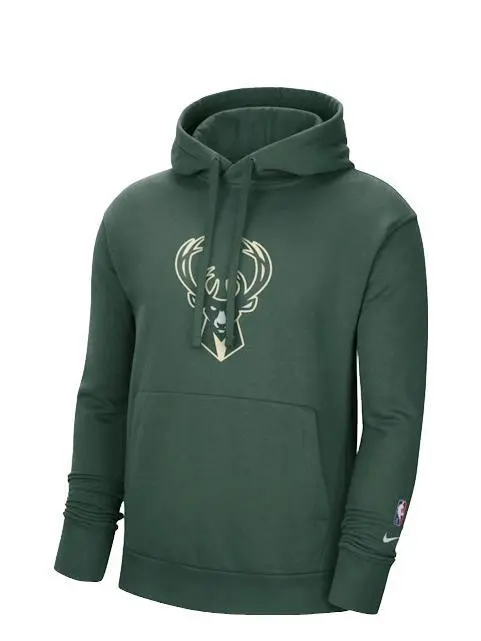 Nike Nba Milwaukee Bucks Essential Fleece Pullover Hoodie - Dark Green