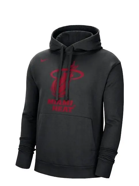 Nike Nba Miami Heat Essential Fleece Pullover Hoodie - Black Red