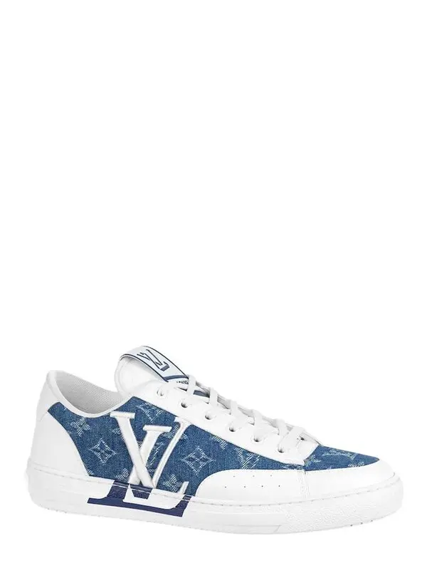 LOUIS VUITTON Charlie Trainers Monogram Denim - White/blue