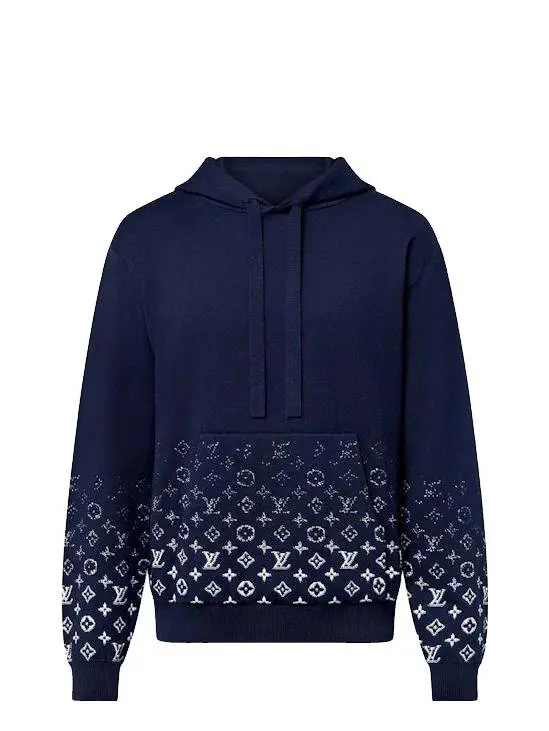 LOUIS VUITTON Gradient Monogrammed Cotton Hoodie - Navy Blue
