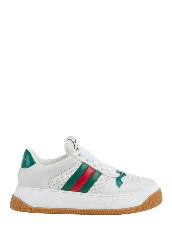 Gucci Screener Web Sneakers - White/green/red