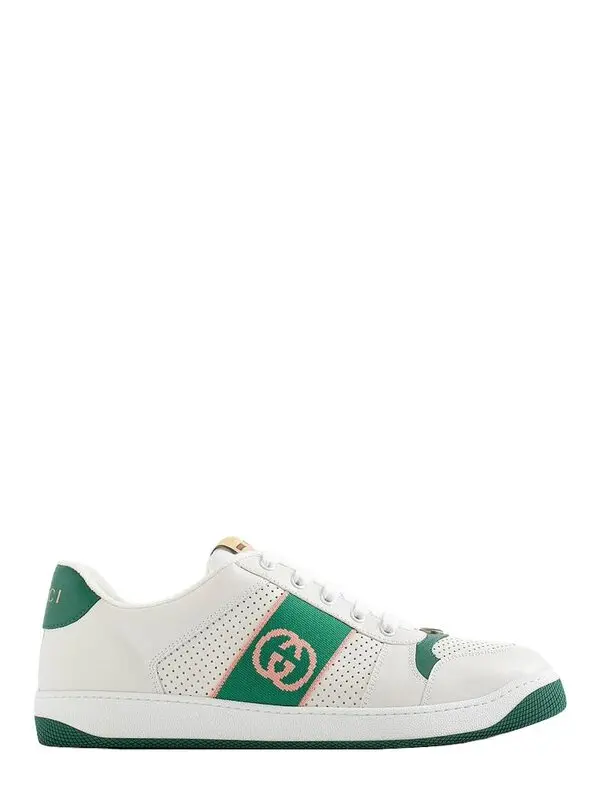 Gucci Screener Sneakers - White/green