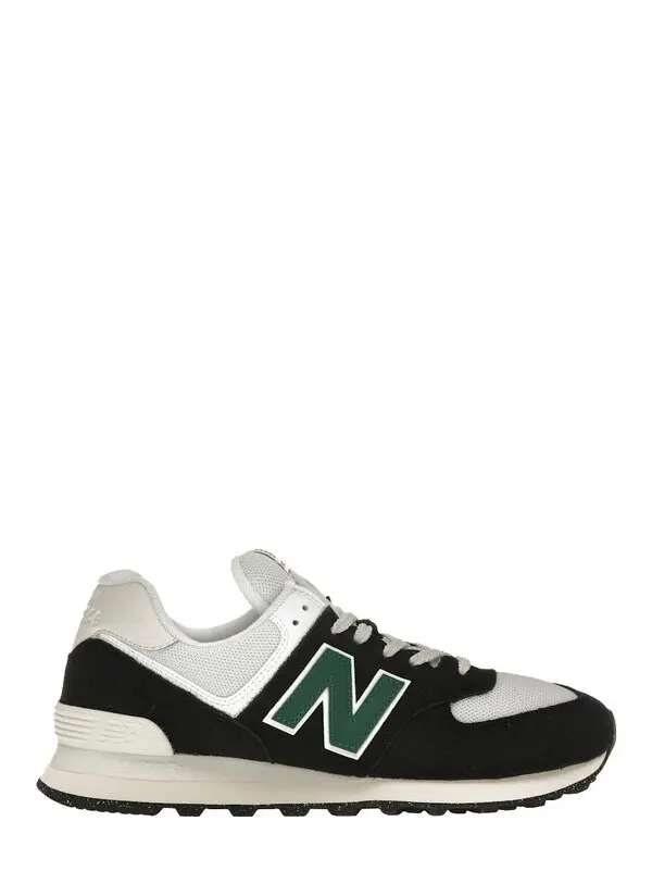 NEW BALANCE 574 Athletic Sneakers - Black/white/marsh Green