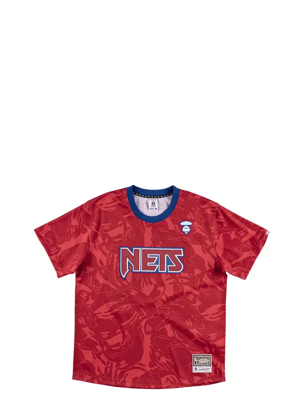 BAPE Aape X Mitchell & Ness New Jersey Nets Bp Jersey - Red