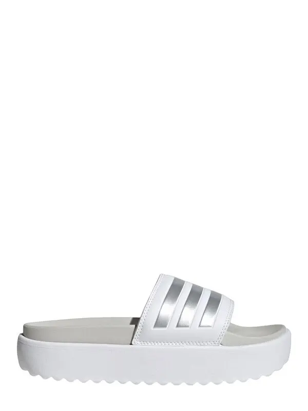 Adidas Adilette Platform Slides - Cloud White/zero Metalic/grey One