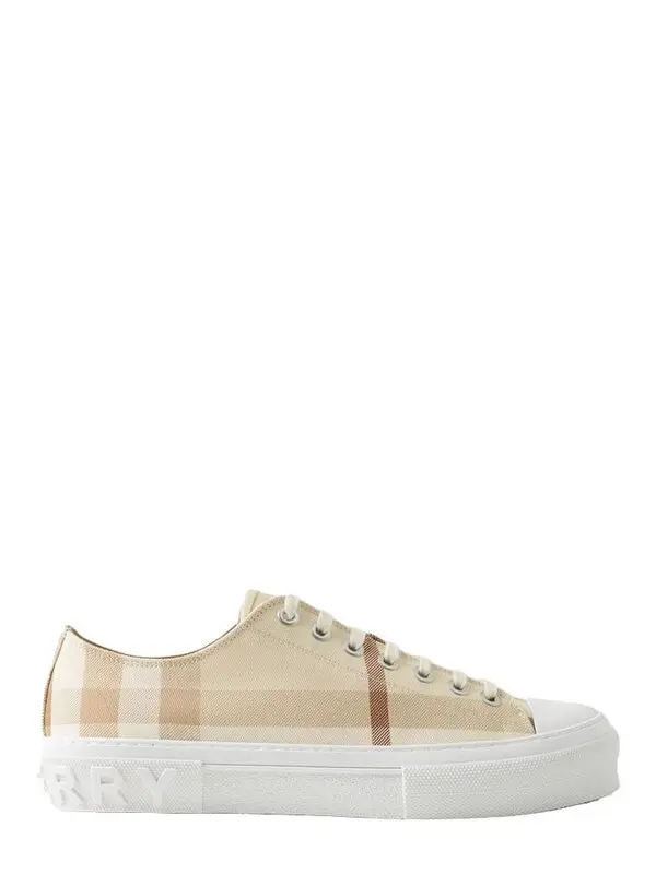 Burberry Check Cotton Sneakers - Soft Fawn