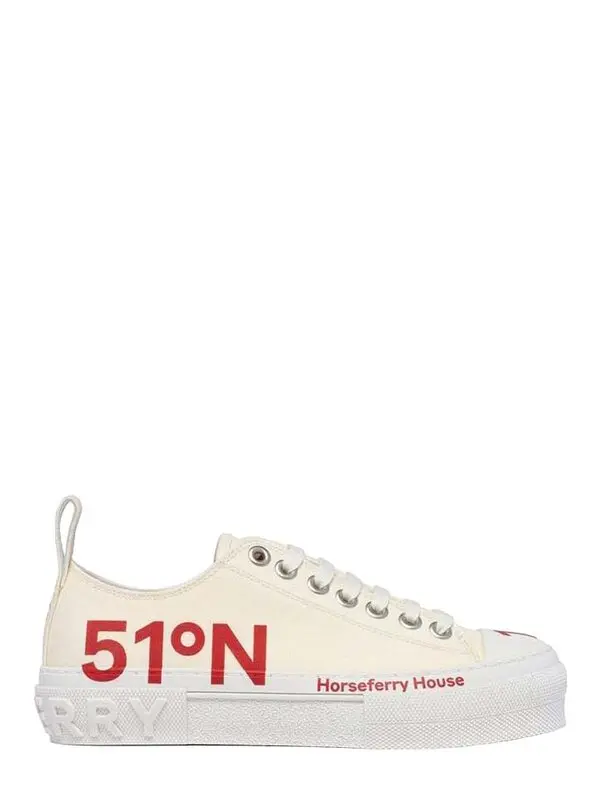 Burberry Coordinates Printed Lace-up Sneakers - White/red