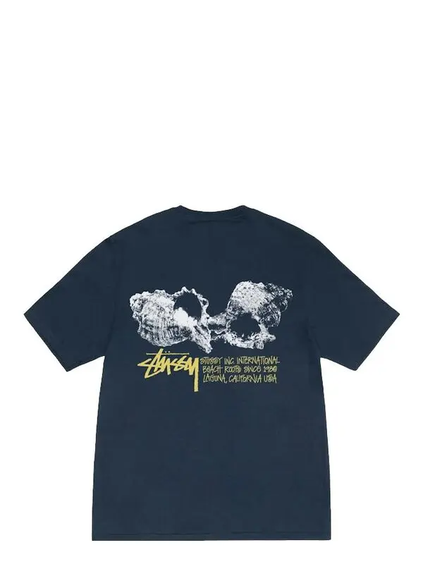 StÜssy Shells Tee Shirt - Navy Blue