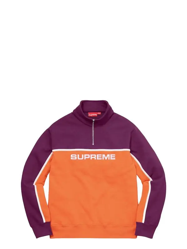 Supreme 2tone Half Zip Sweatshirt - Bright Orange