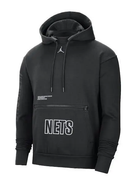 JORDAN Nba Brooklyn Nets Statement Edition Loose Fit Hoodie - Black