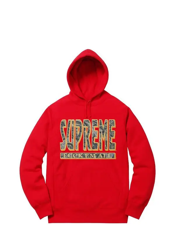 Supreme Paisley Fuck Em All Hoodie - Red