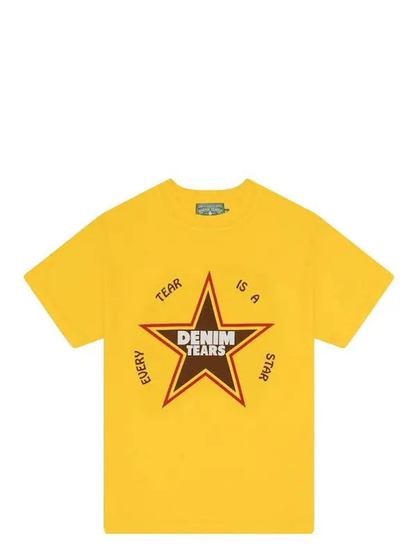 DENIM TEARS Every Tear Is A Star Tee Shirt - Yellow