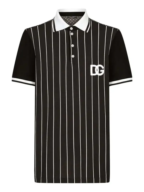 Dolce & Gabbana Dg Patch Shortsleeved Polo Shirt - Black/white