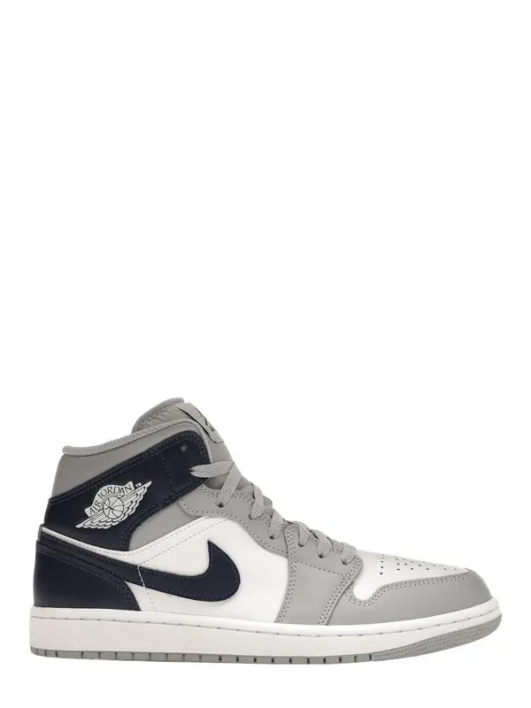 JORDAN 1 Mid Sneakers - White/wolf Grey/midnight Navy Blue