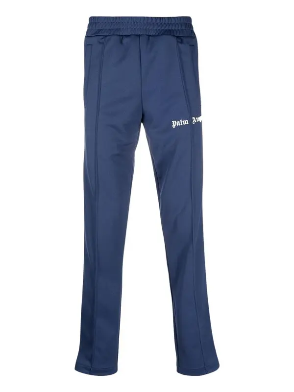 Palm Angels Side Stripe Track Pants - Navy Blue/white
