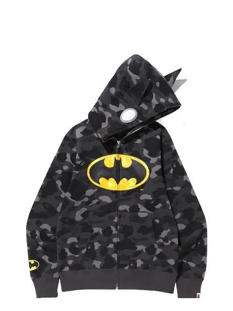 A BATHING APE X Dc Batman Camo Full Zip Hoodie #1 - Black