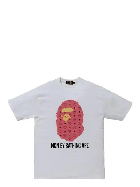 A BATHING APE X Mcm Bathing Tee Shirt - White/pink