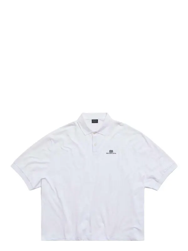Balenciaga Bb Classic Oversized Polo Shirt - White