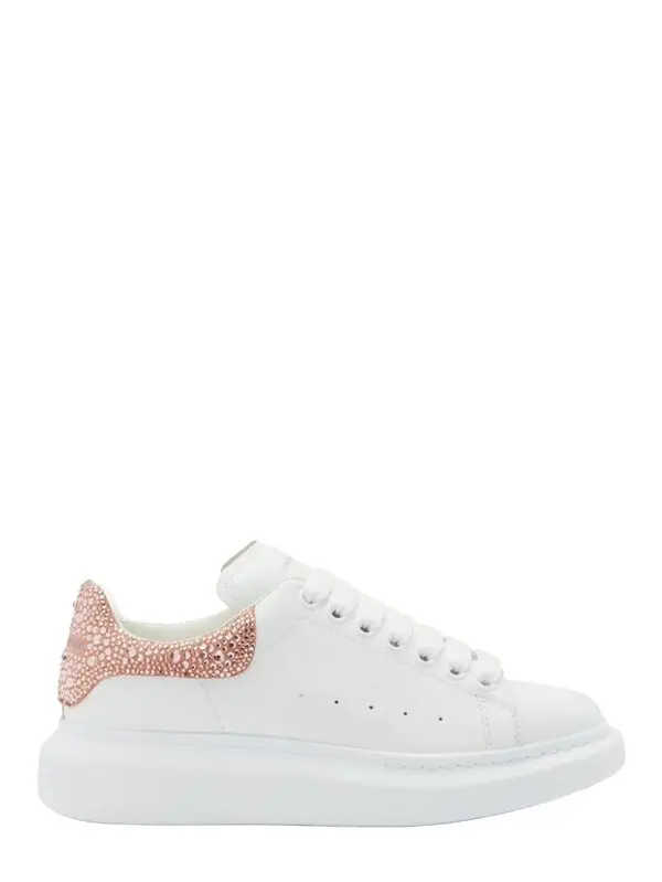Alexander McQueen Oversized Rhinestone Sneakers - White/light Pink