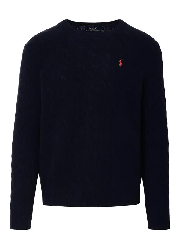 Polo Ralph Lauren Wool Blend Cable Knit Sweater - Navy