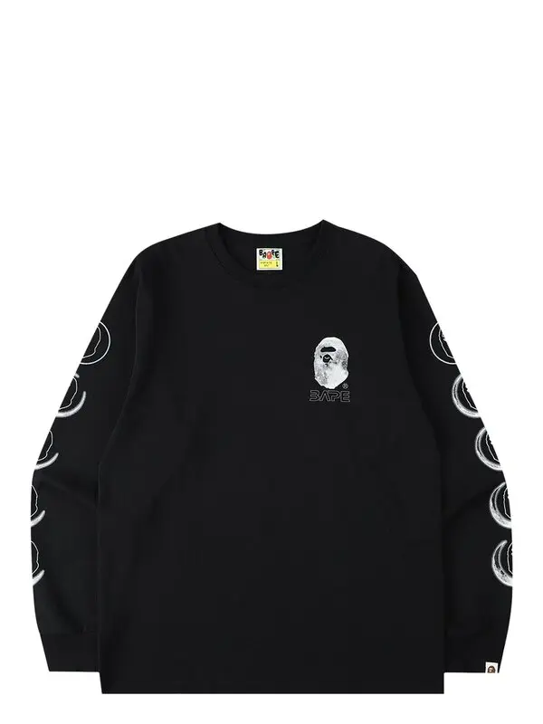 A BATHING APE Ape Head Moon Long-sleeve Tee - Black