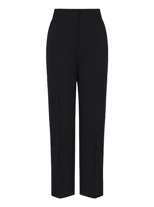 Giorgio Armani Virgin Wool Tuxedo Trousers - Black