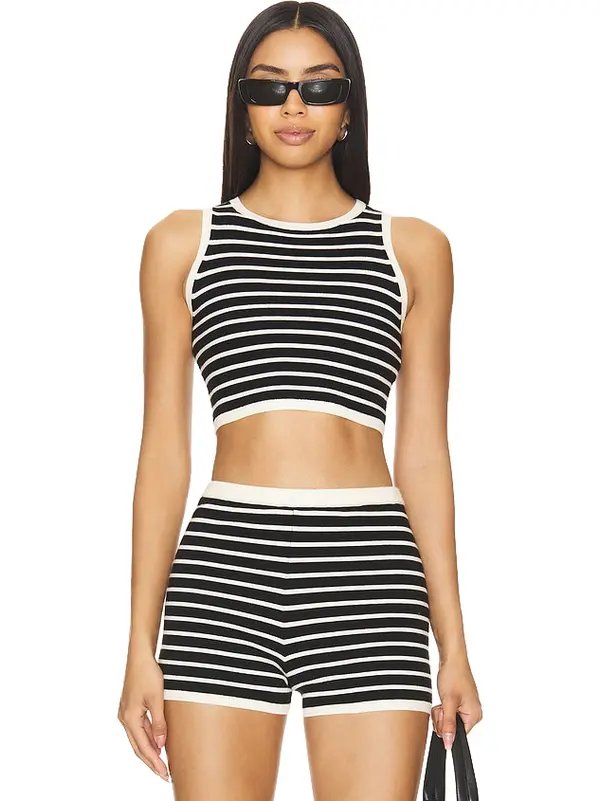 LOVERS AND FRIENDS Lucrezia Tank - Black & Ivory