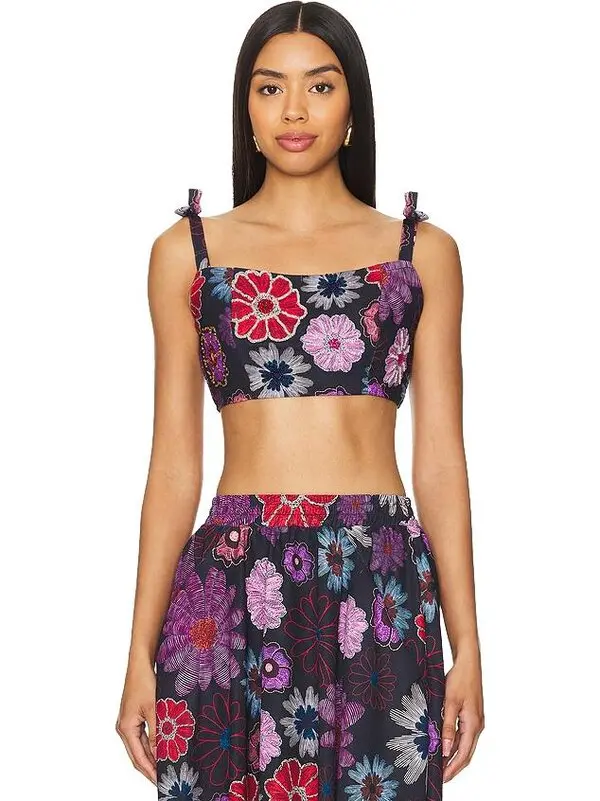 Peixoto Esti Top - Black Botanical