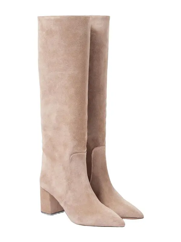 Paris Texas Anja 70 Suede Boots - Beige