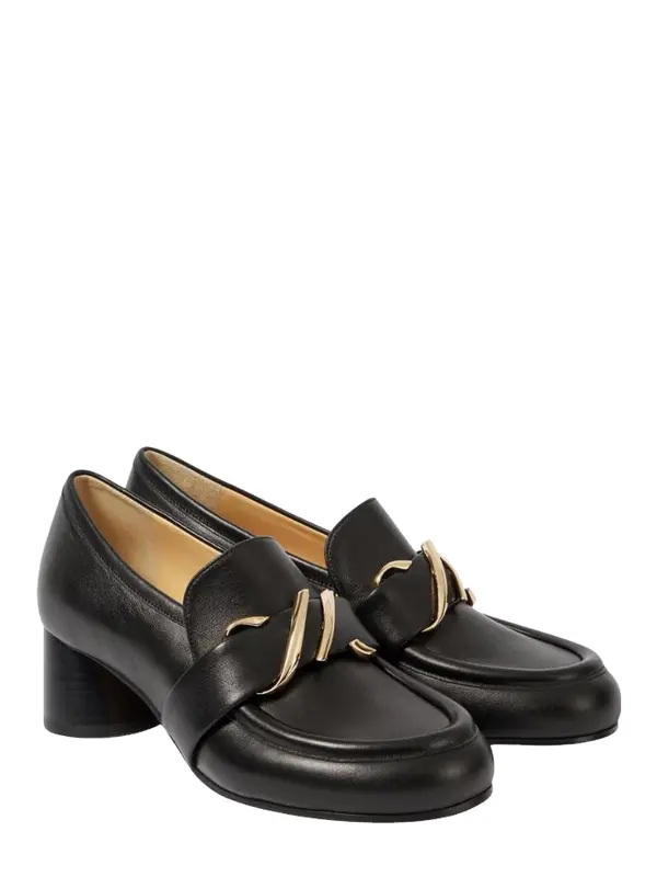 Proenza Schouler Monogram Leather Loafer Pumps - Black