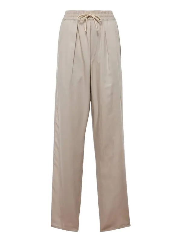 MARANT ETOILE Cotton Straight-leg Trousers - White