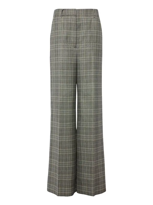 Stella McCartney Checked Wool Flared Pants - Blue