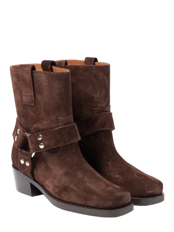 Paris Texas Roxy 45 Suede Biker Boots - Brown