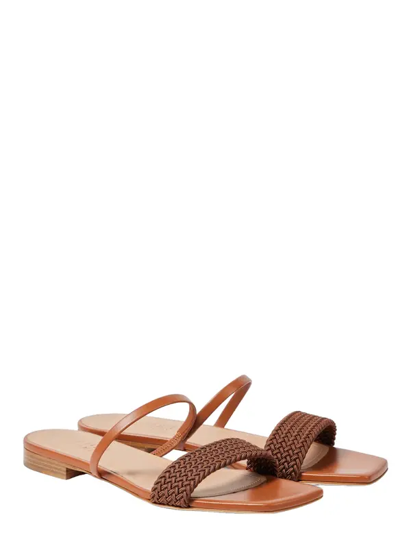 MALONE SOULIERS Frida Leather-trimmed Sandals - Brown