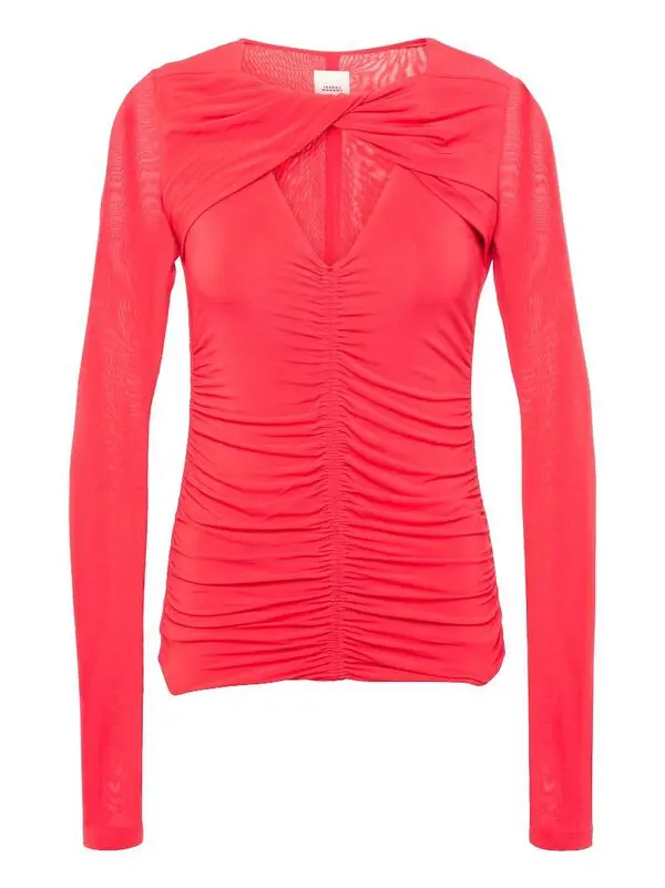 Isabel Marant Étoile Vandalia Gathered Jersey Top - Red