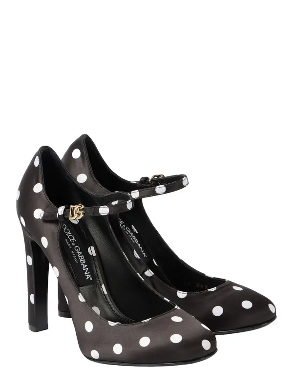 Dolce & Gabbana Sharon Polka-dot Mary Jane Pumps - Black