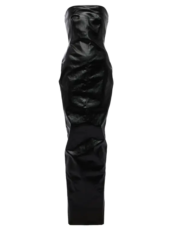 Rick Owens Denim Bustier Gown - Black