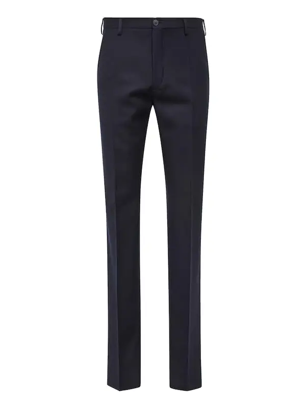 SLOWEAR Incotex Virgin Wool Straight Trousers - Blue