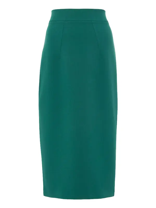 Safiyaa Hokuku Crêpe Pencil Skirt - Green